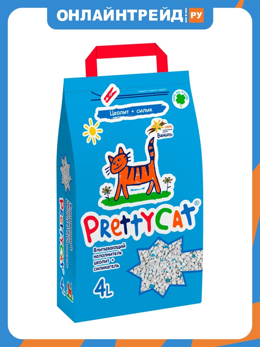 Наполнитель для кошачьих туалетов Prettycat глиняный впитывающий с део-кристаллами "Aroma Fruit" 2 кг (4 л)