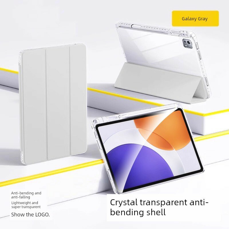 Чехол защитный для Xiaomi Pad 7Pro 11.2 дюйма с тройным складным дизайном, антигнутым акрилом, встроенным отсеком для
