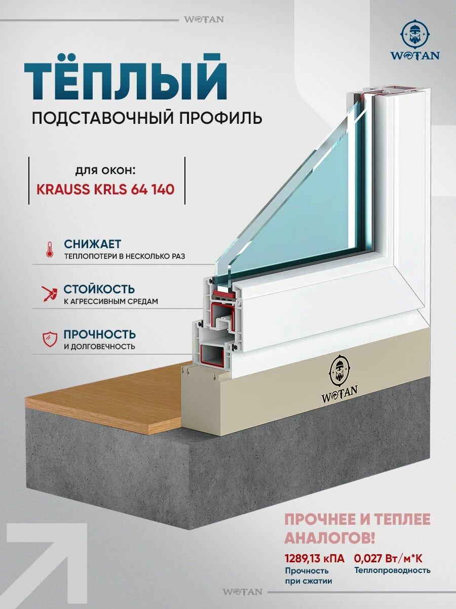 Теплый подставочный профиль Wotan KRAUSS KRLS 64 140