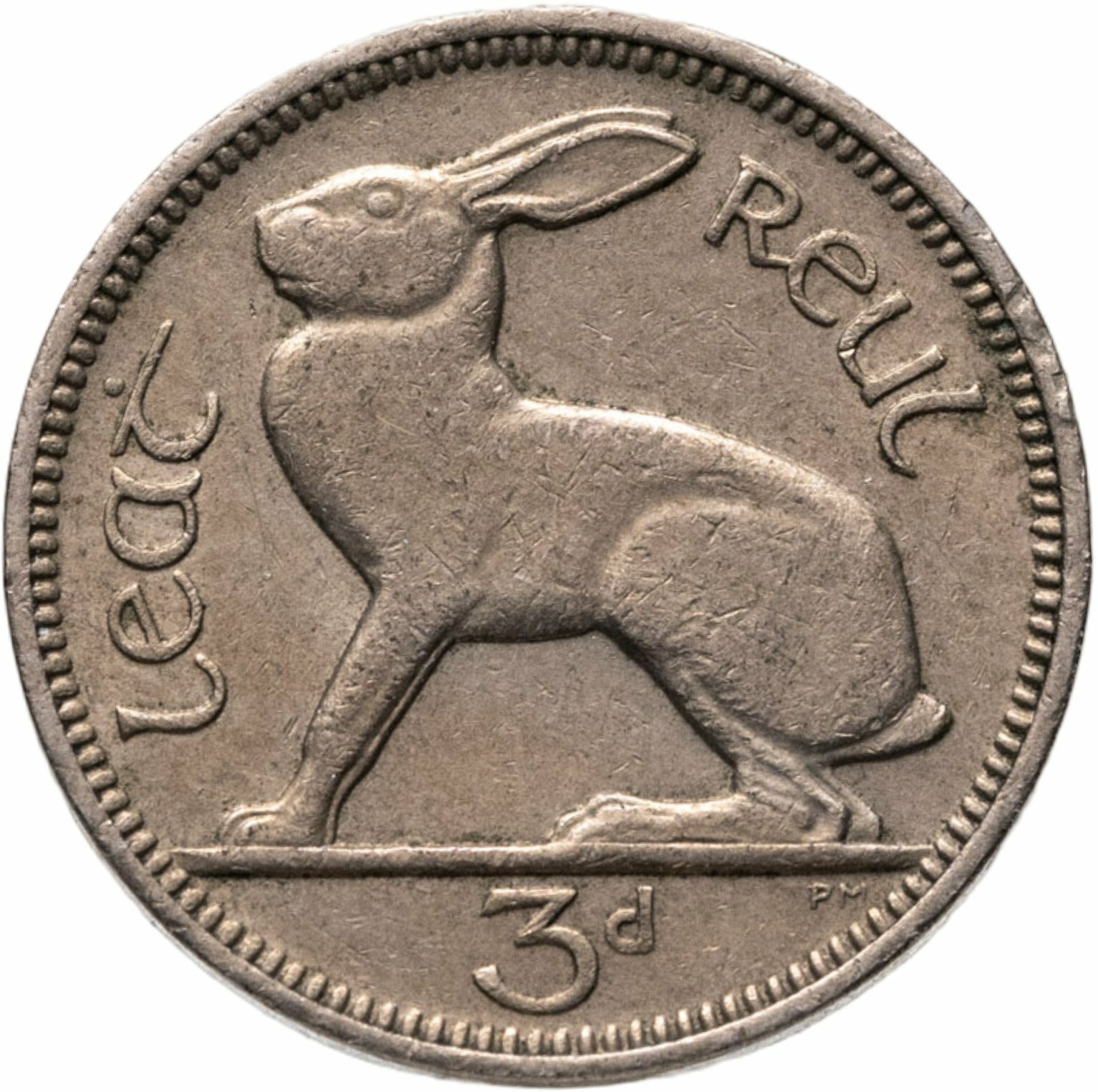 Ирландия 3 пенса pence 1962, Мельхиор медь-никель, в сохранности XF