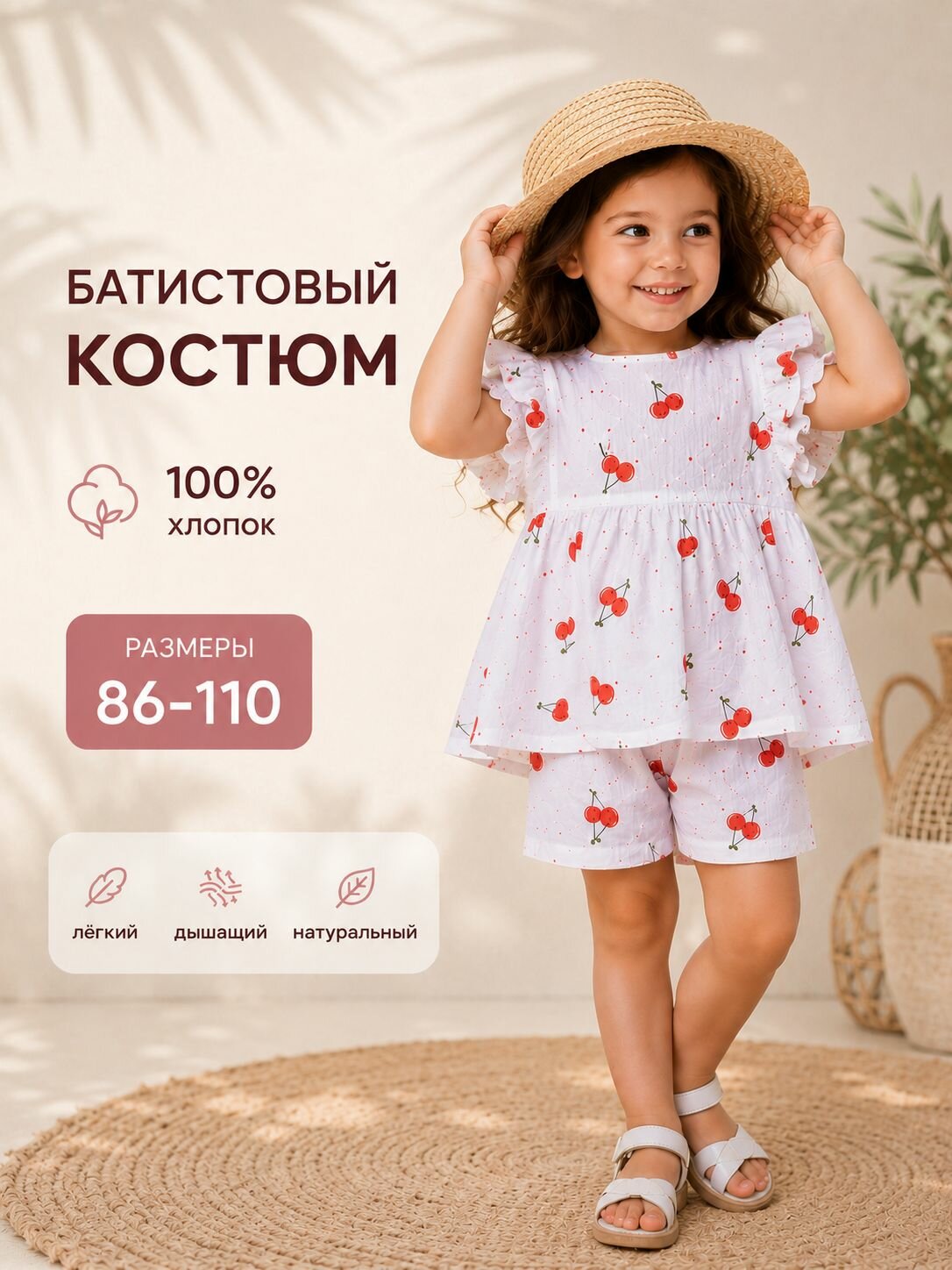 Комплект одежды МалиКоль, размер 80, красный, белый