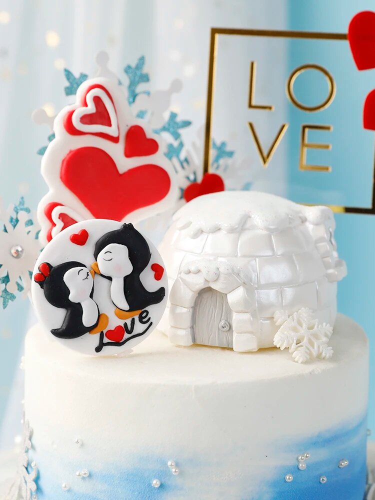 Картонный топпер для торта Пингвин IGLOO 3pc paper B set — фото 1