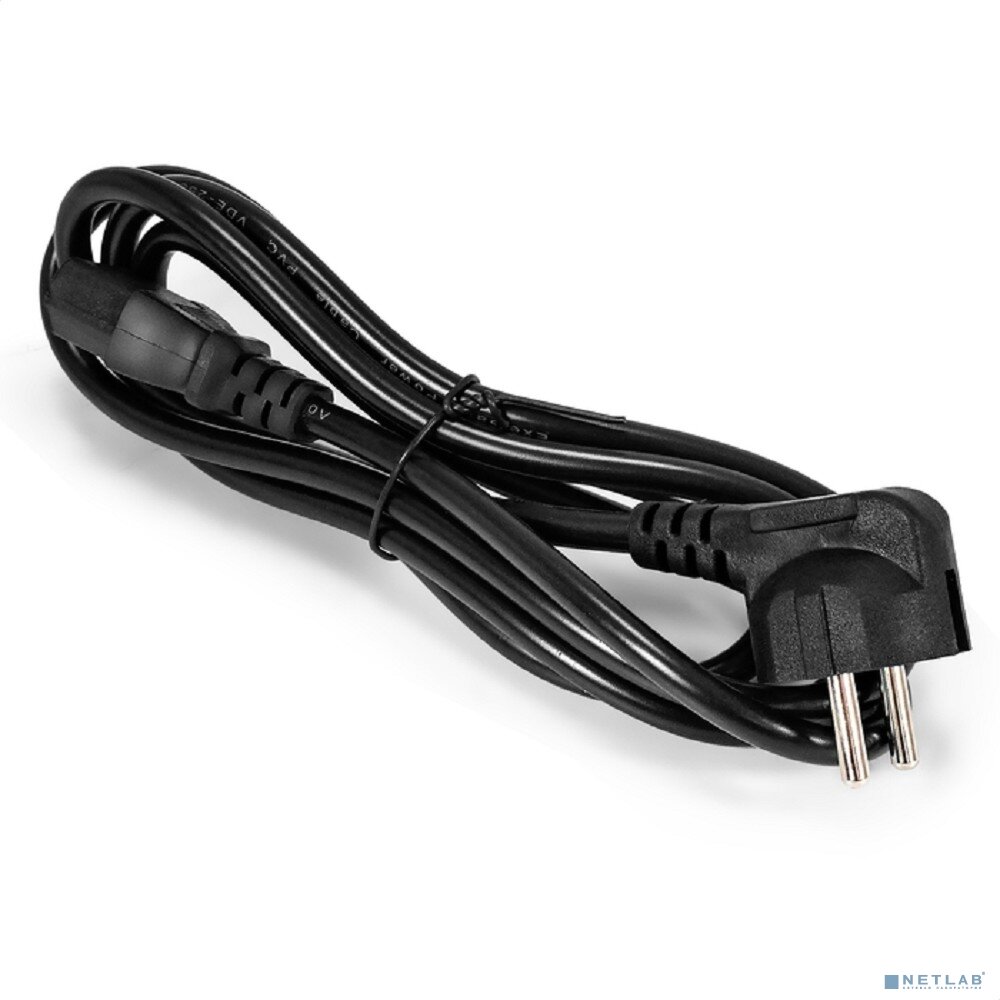 Exegate ES280999RUS Кабель питания ExeGate Special PC-1,8S (Евровилка угловая Schuko->С13) 3*0.5mm2, CCA, черный, 1.8м.