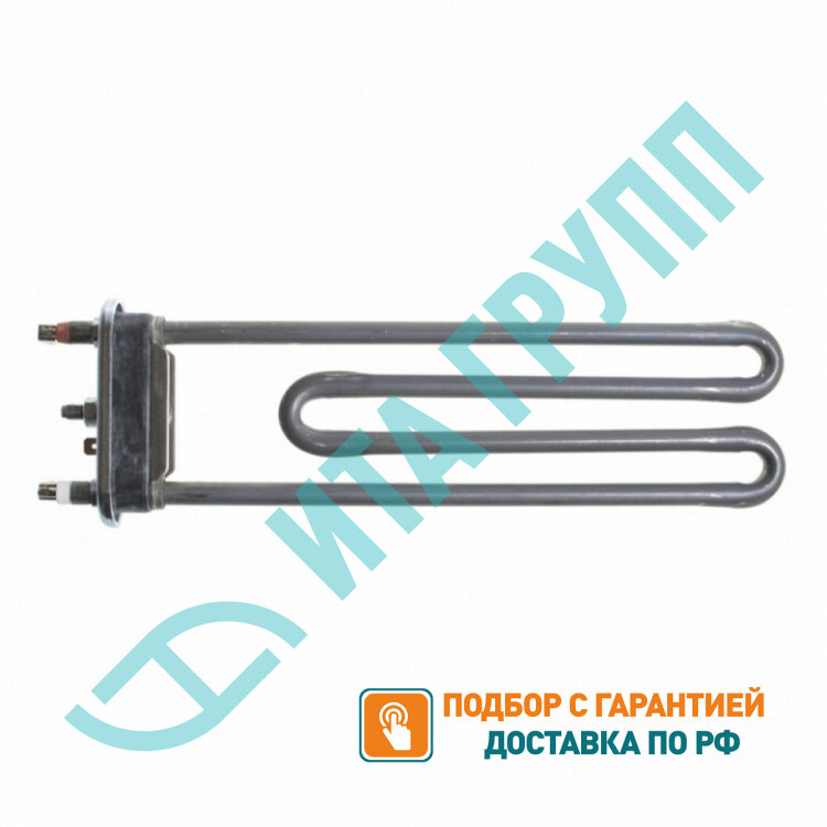 ТЭН 1850W для стиральной машины Ariston, Indesit с отверстием под датчик L236мм, C00385149