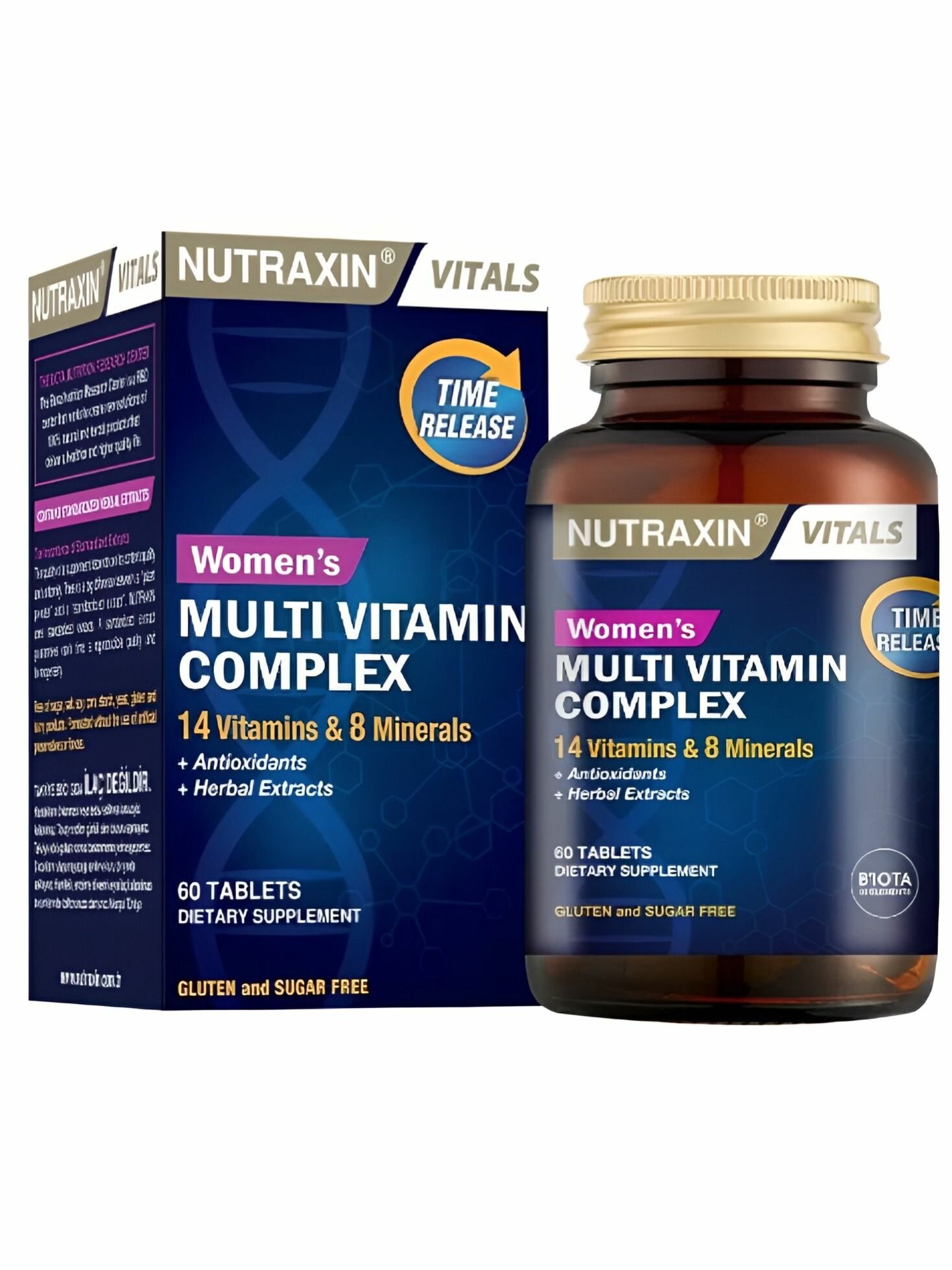 Nutraxin Womens Multi Vitamin Complex женский мультивитаминный комплекс, 14 витаминов и 8 минералов, Time Release, 60 таблеток женские мультивитамины пролонгированное действие витамины с минералами
