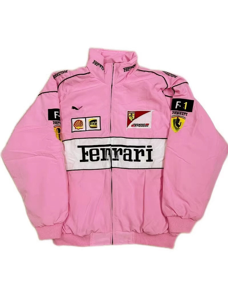 Куртка Ferrari F1 Team Racing, с вышивкой, хлопковая подкладка, Розовый, женский