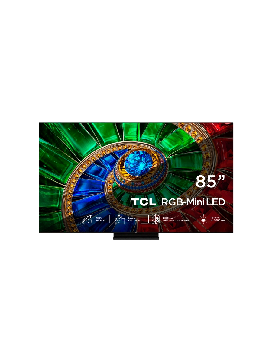 Телевизор TCL 85RM7L 85" QLED, 4K Ultra HD, черный, смарт ТВ, Google TV