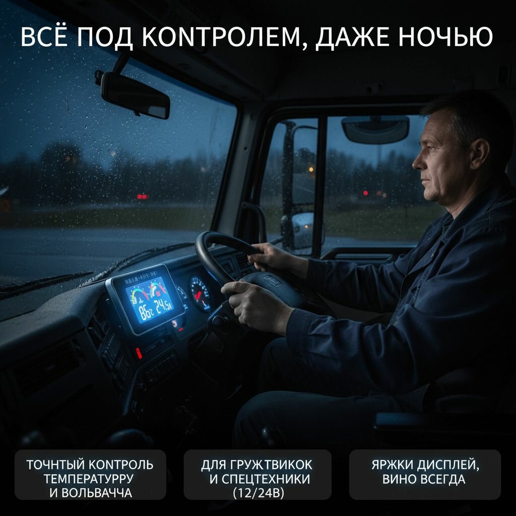 Цифровой комбинированный датчик температуры и напряжения для автомобилей 12V 24V Модернизированный предупредительный прибор