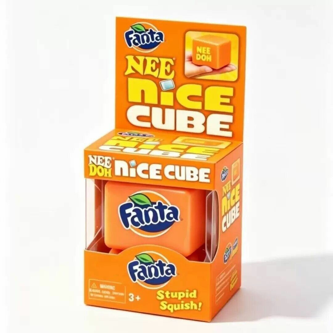 Антистресс-кубик Needoh Nee Doh Nice Cube, оранжевый, с эффектом медленного восстановления формы антистресс кубик оранжевый медленное восстановление