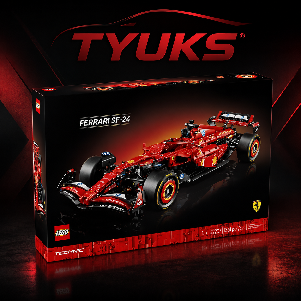 Конструктор LEGO Technic Ferrari SF-24 F1, 42207, 1361 деталь, гоночный болид Формулы-1