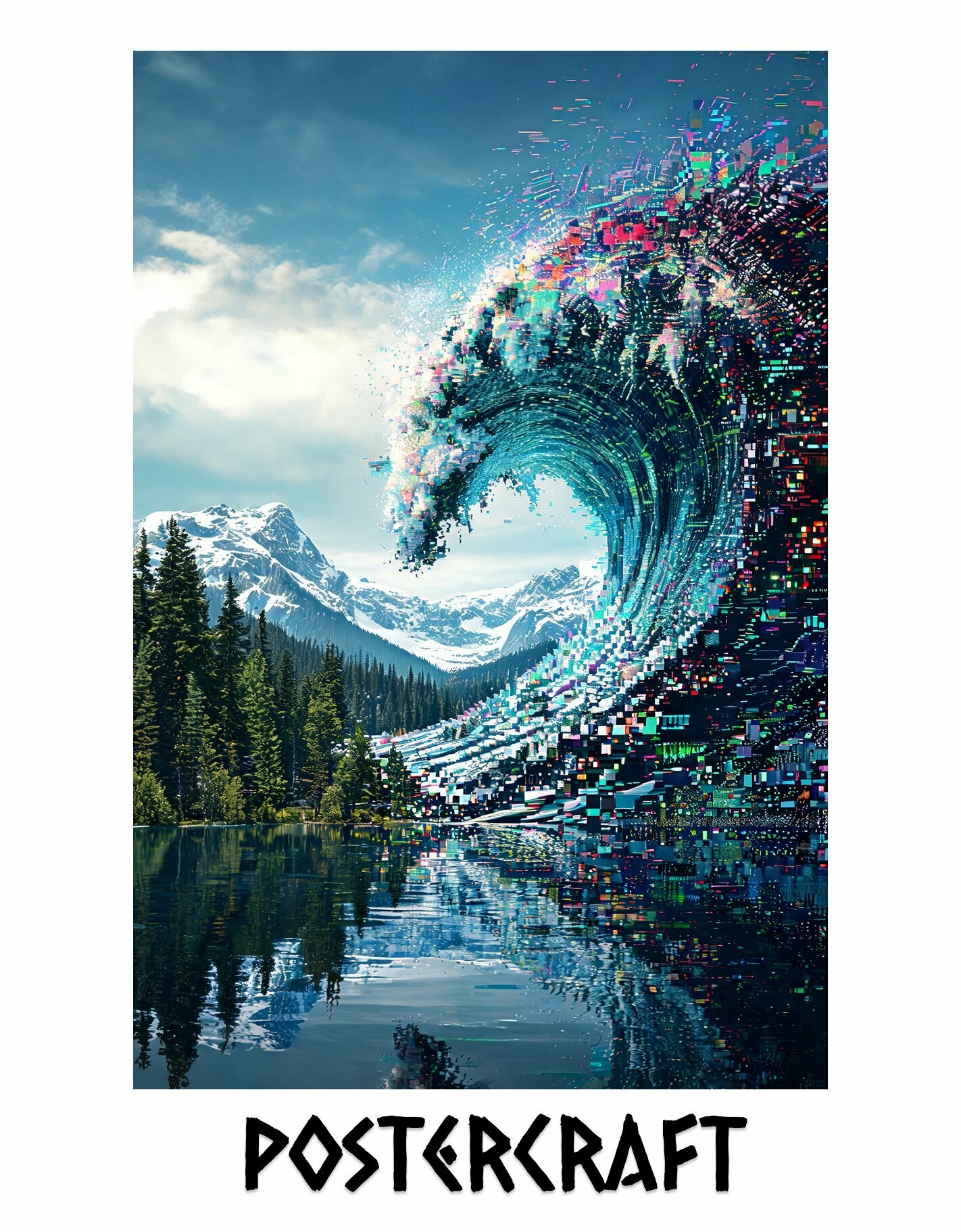 Постер Сюрреализм "VHS / Glitch / Глитч", 29.7х42см, А3, глянцевый