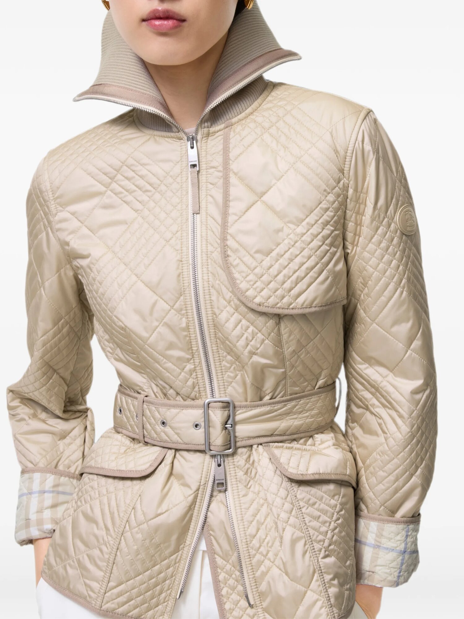 Куртка BURBERRY Micro check-stitch nylon Abbeydale jacket, размер L — фото 1