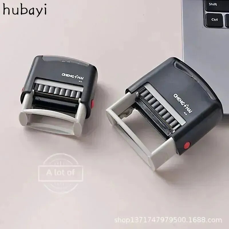 Штамп самонаборный Attache, пластиковый, 2 строки, синие чернила