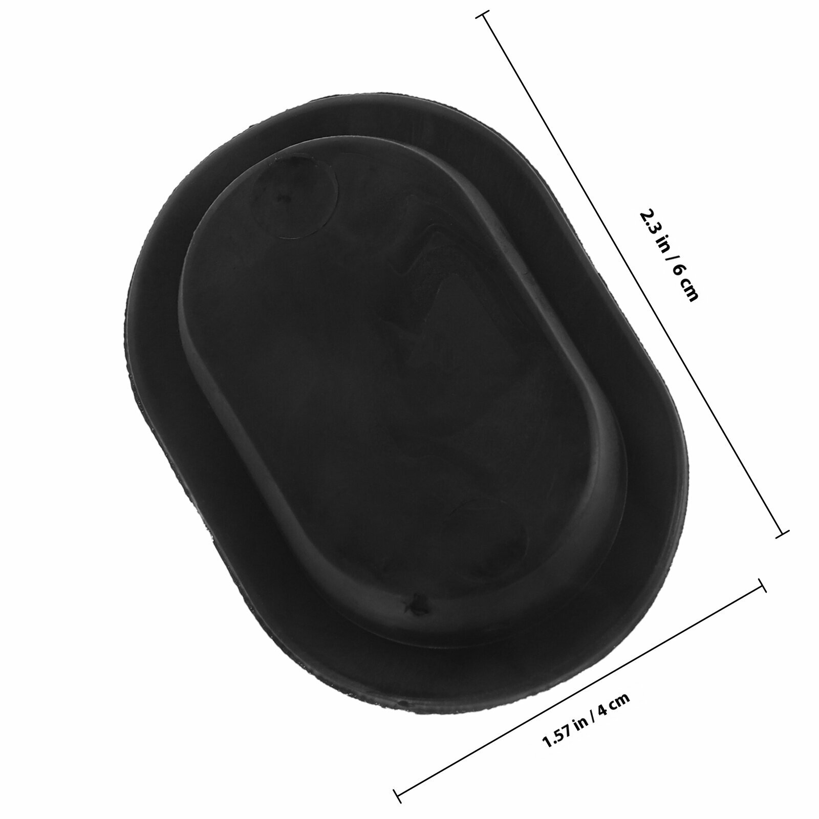 4PCS Черные Резиновые Коврики Для Автомобиля С Овальной Формой 6.00X4.00X1.00CM