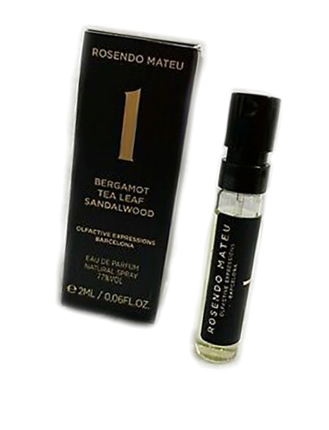 Миниатюра духов Rosendo Mateu No 1 Bergamot Tea Leaf Sandalwood для женщин и мужчин 2 мл