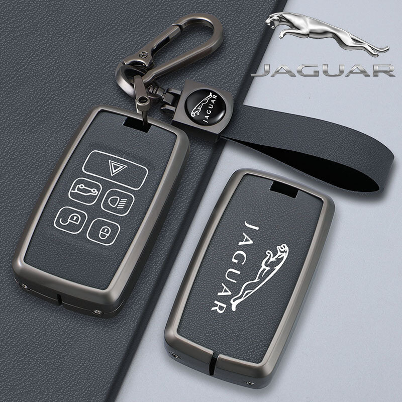 Премиум чехол для ключей 2024 года Джагуар XFL/XEL/F-PACE/XJL в цвете Темно-Зеленый с кожаным шнуром для мужчин и женщин