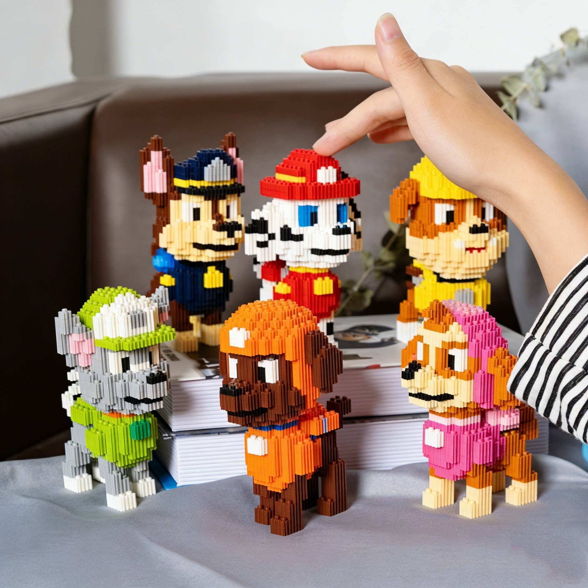 Набор из 6 штук PAW Patrol Лающие командные собаки собирают строительные блоки, крошечные частицы, детские развивающие игрушки детский конструктор собачки