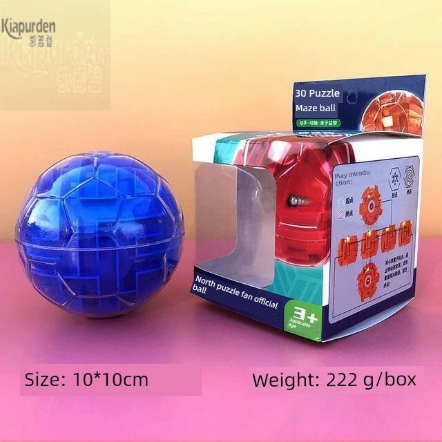 3D Головоломка-Лабиринт с Шаровой Треком для Детей, Синий, Размер 10x10 см, Уровень Среднего