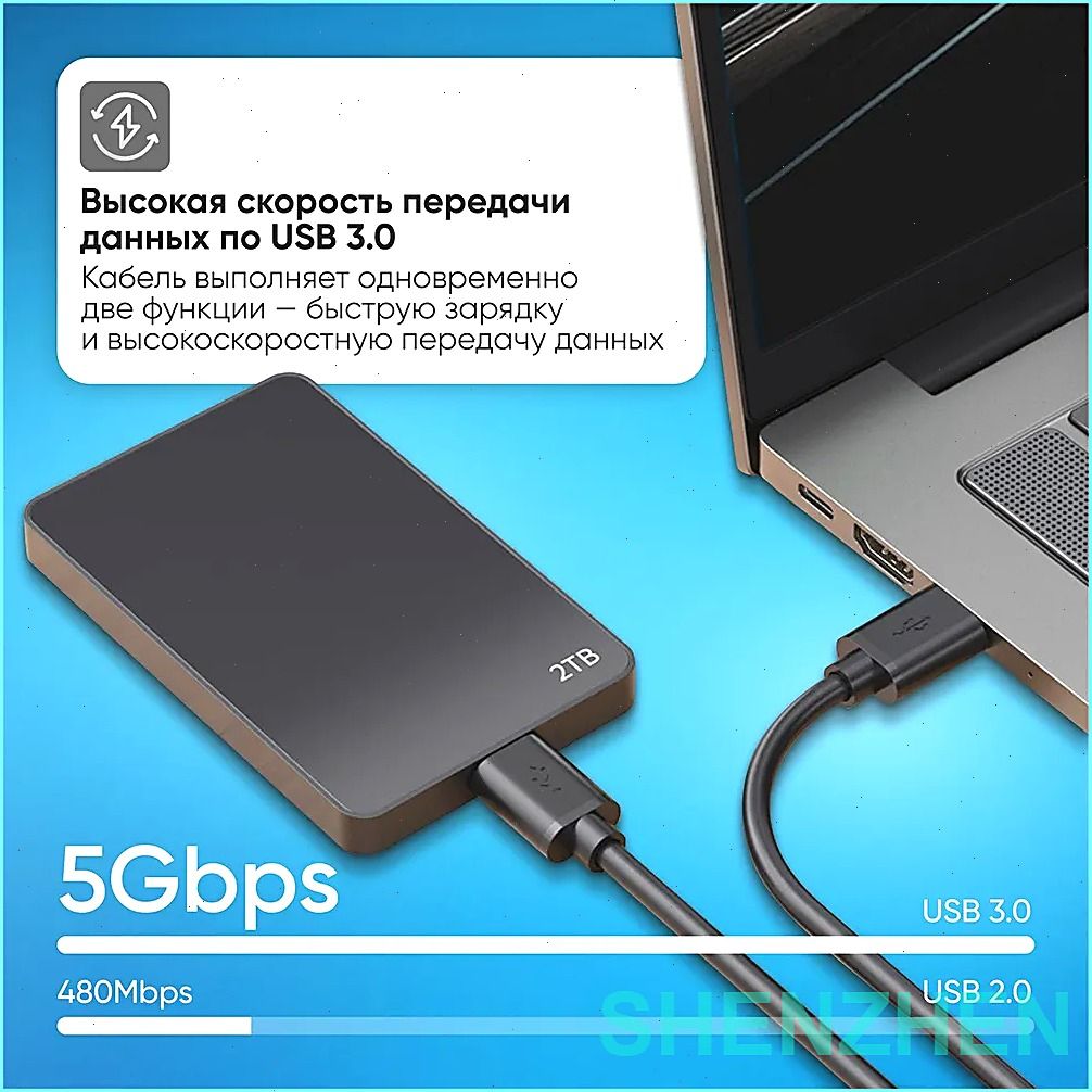 USB - USB-кабель, провод USB 3.0, 2 метра — фото 1