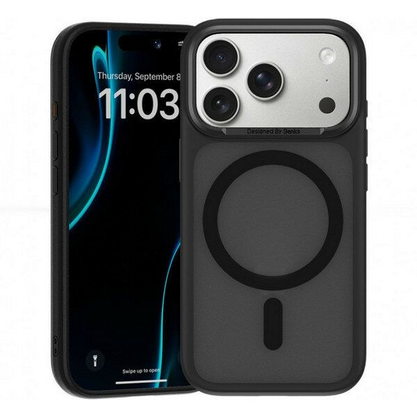 Чехол силиконовый Benks Mist Protective Case (MagSafe) для iPhone 18 Pro / 17 Pro 6.3", цвет Черный (Black)