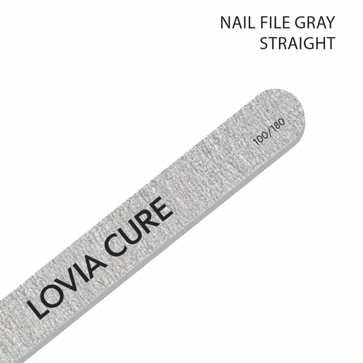 Набор одноразовых пилок 100/180 Grey прямая LOVIA CURE Nail File 100/180 Grey straigh 50 шт