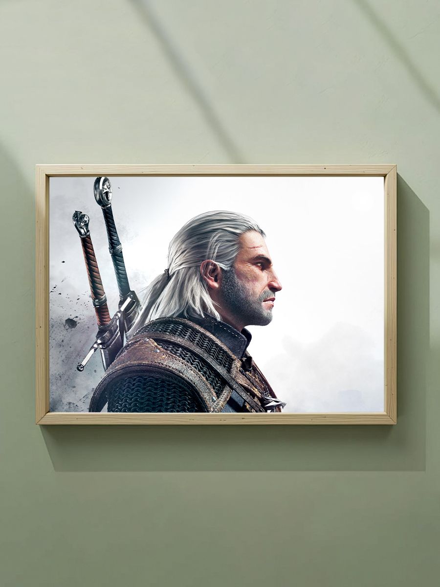 Постер, плакат на стену "Геральт, портрет в профиль - Ведьмак / The Witcher" 42 см х 29,7 см (А3), Без Рамы