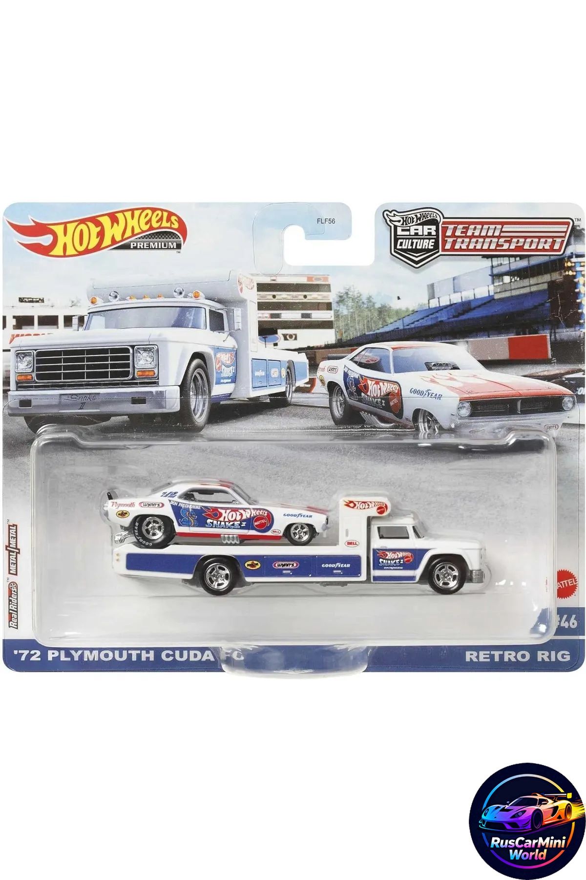 Машинка Hot Wheels Team Transport FLF56:72 Plymouth Cuda FC & Retro Rig