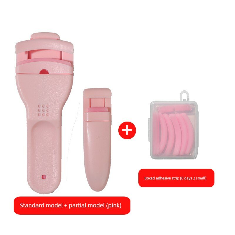 Marian Beginner Wide-Angle Local Eyelash Curler Classic Combo Set Pink with 8 Adhesive Strips