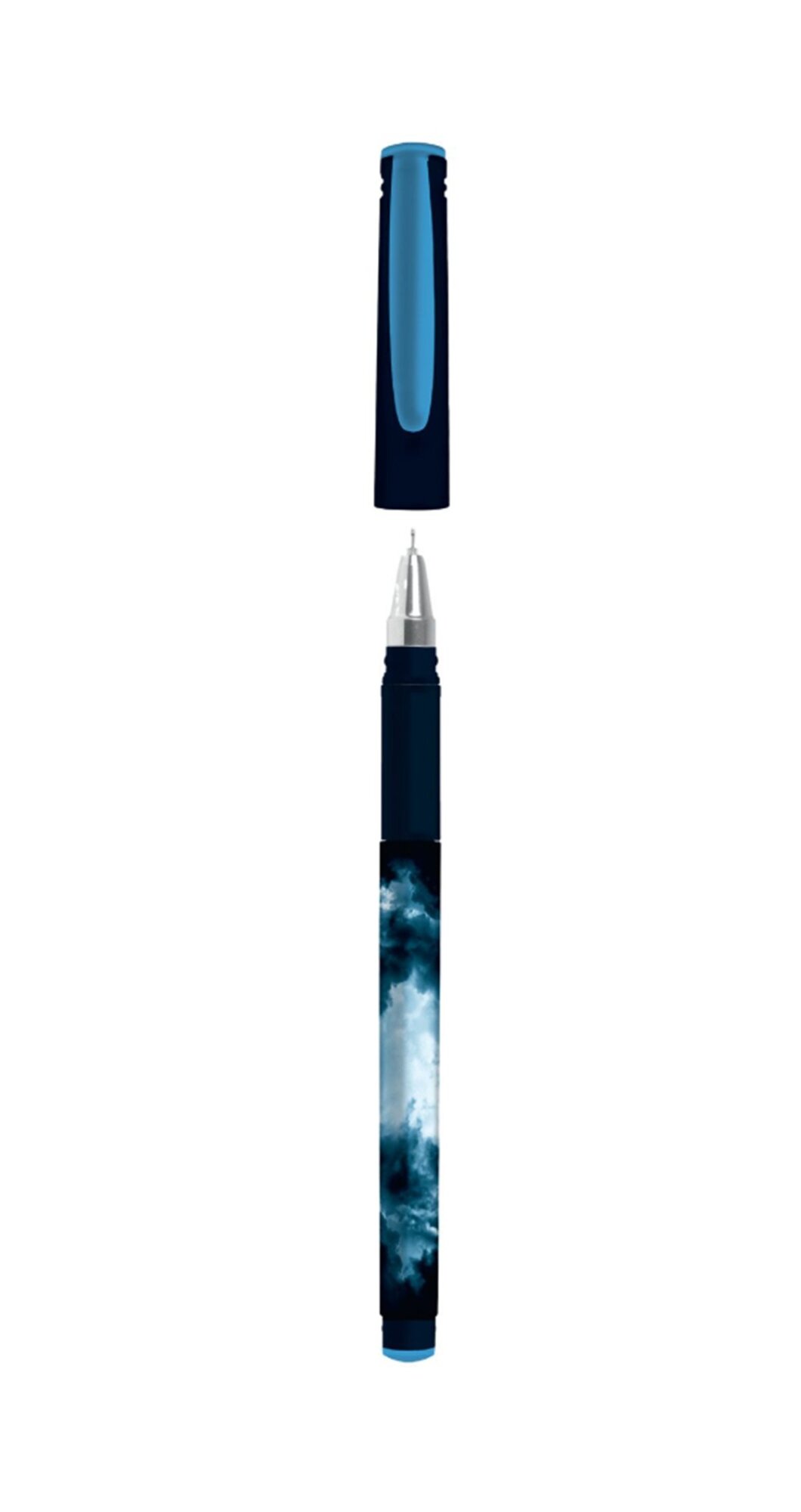 Ручка шариковая на масляной основе LOREX THUNDER CLOUDS DOUBLE SOFT синий 0,5 мм, синий круглый корпус, 1 шт