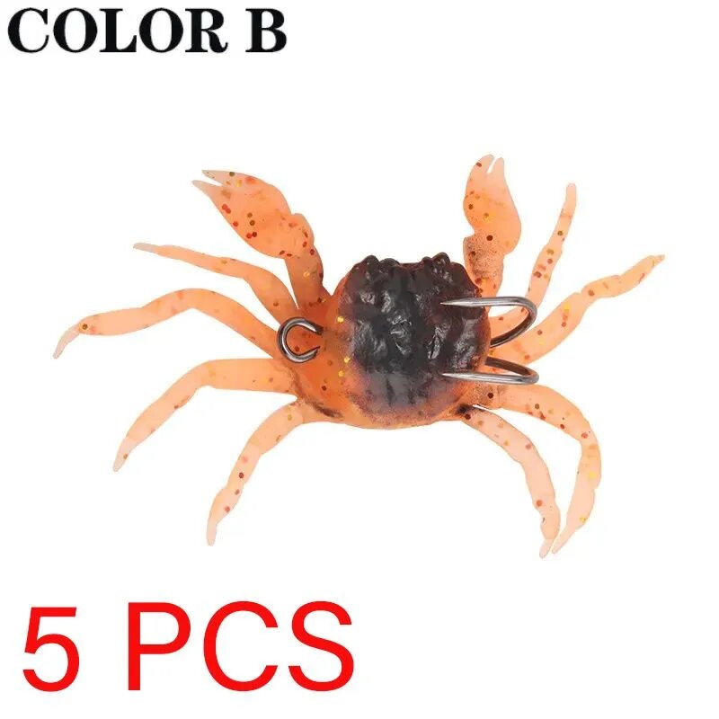 5/10pcs 3D мягкий краб мягкая приманка с крючками, 100 мм, 30 г