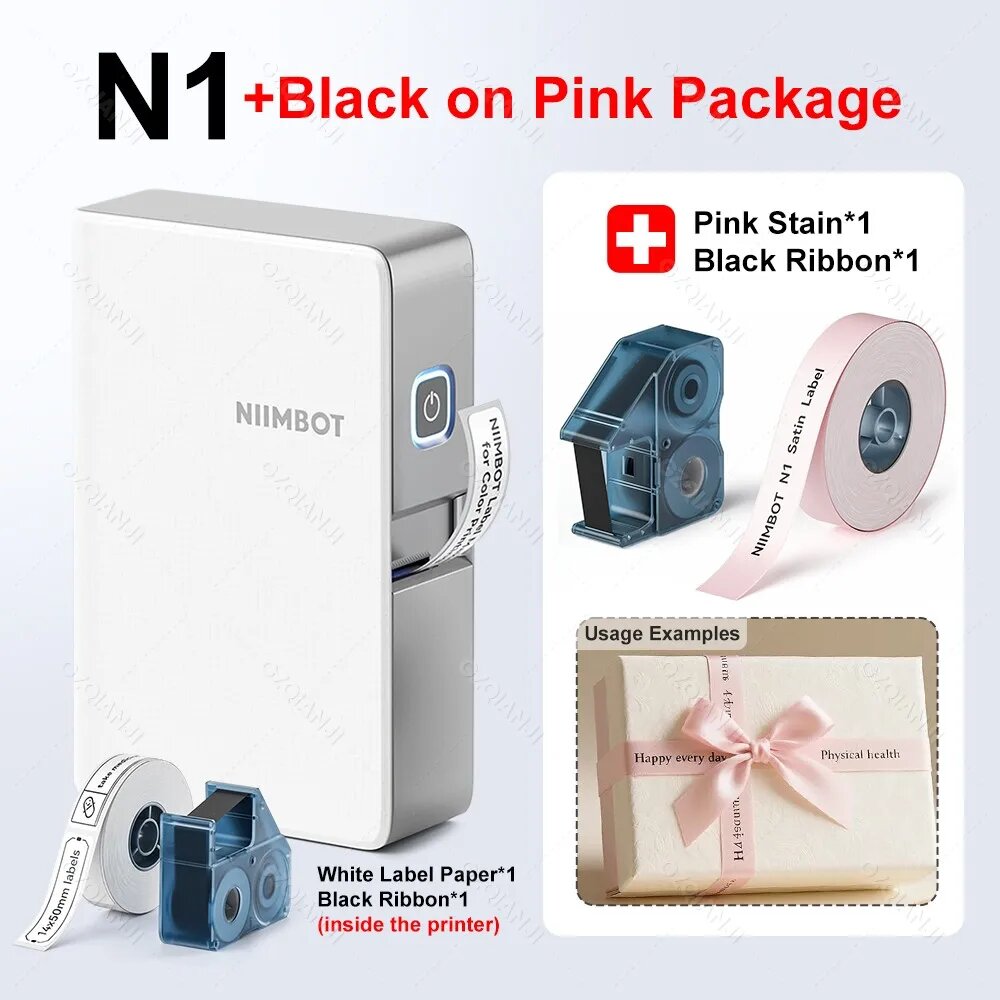 Niimbot N1 мини-принтер этикеток, розовый, N1 Add Pink Stain