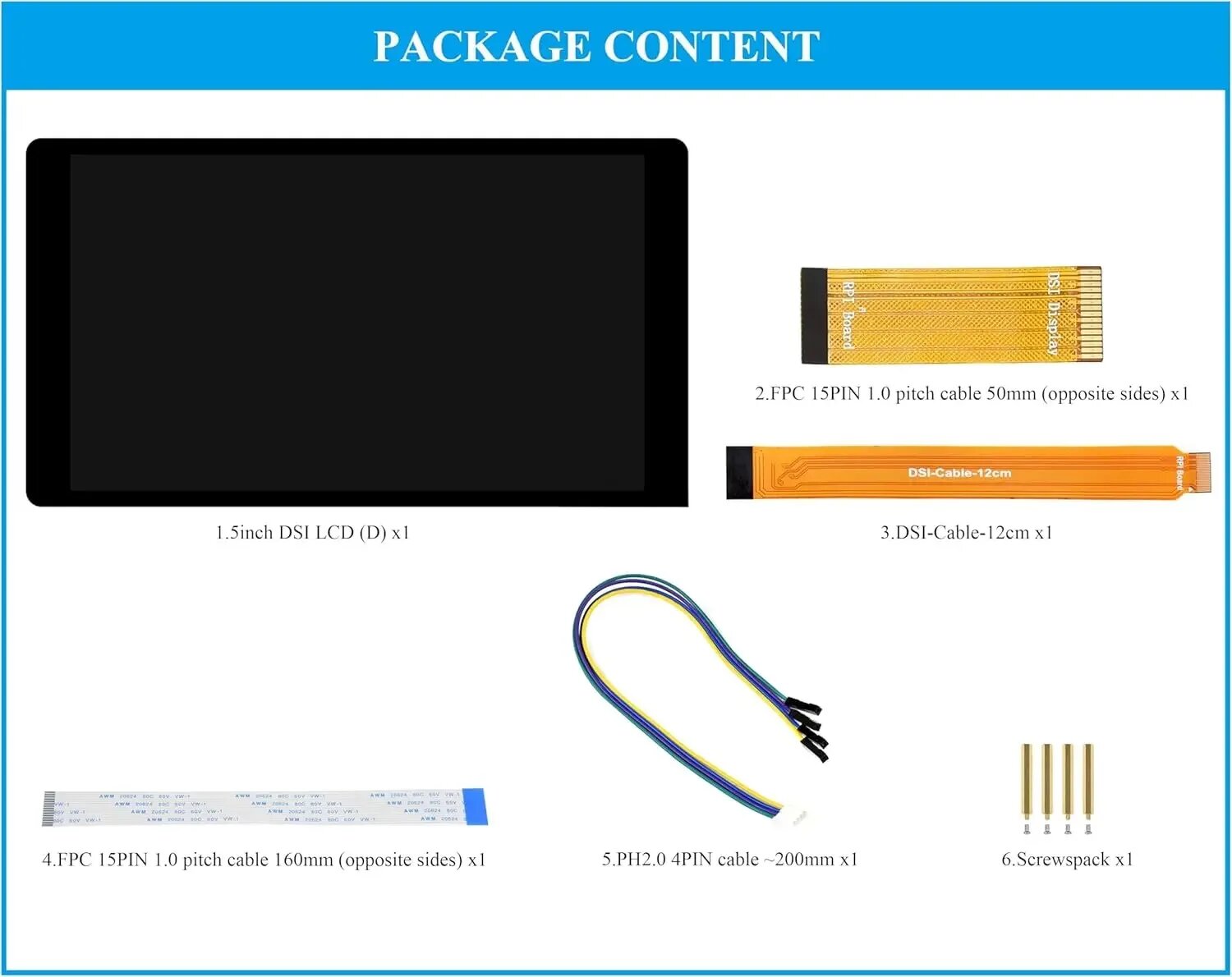 Waveshare 5,0-дюймовый IPS DSI-дисплей, сенсорный экран, емкостная сенсорная панель 720x1280, совместимая с Raspberry Pi 5/4B/3B+/CM4/3+/3