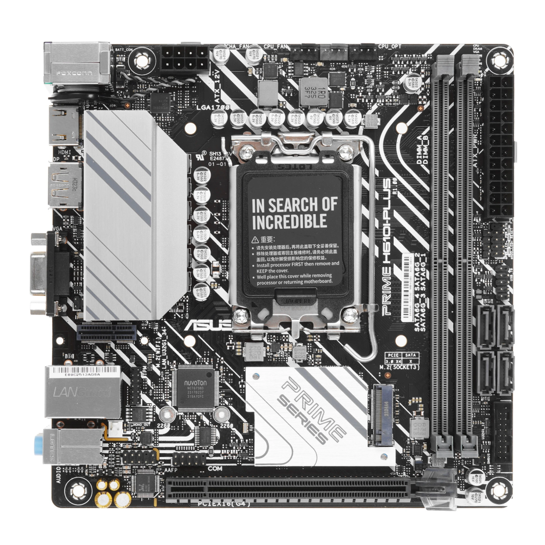 Материнская плата Asus PRIME H610I-PLUS-CSM H610 DDR5 5600 МГц miniITX D-Sub/HDMI/DP, черный