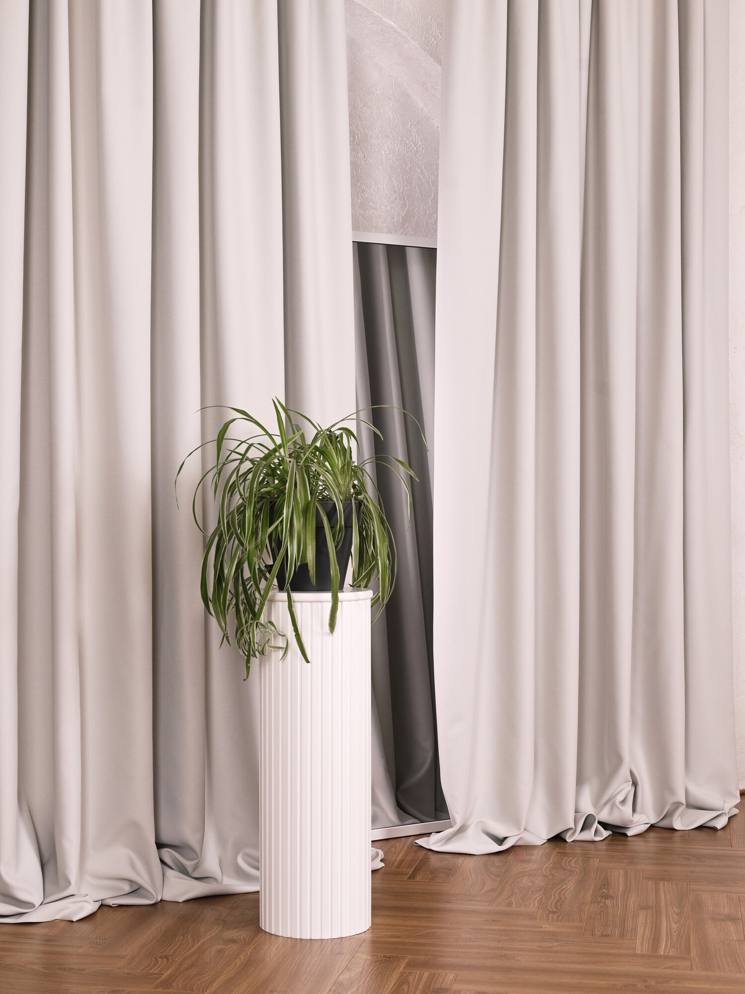 Шторы блэкаут 90% белый 400х260см, 2 полотна, (каждое 200х260 см), шторная лента 6 см Erika Home (Evrika Home)