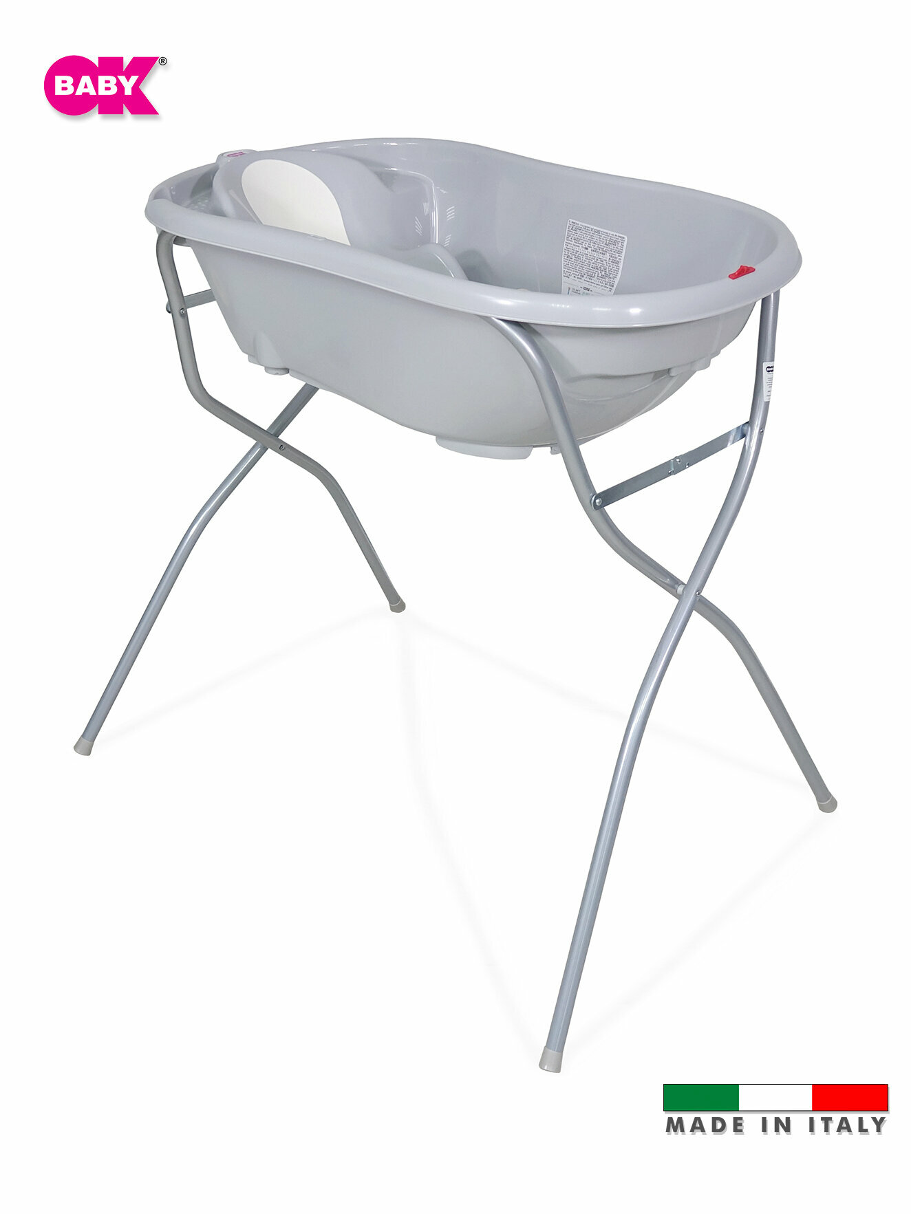 Комплект ванночка Ok Baby Onda Evolution+Подставка Onda Серый