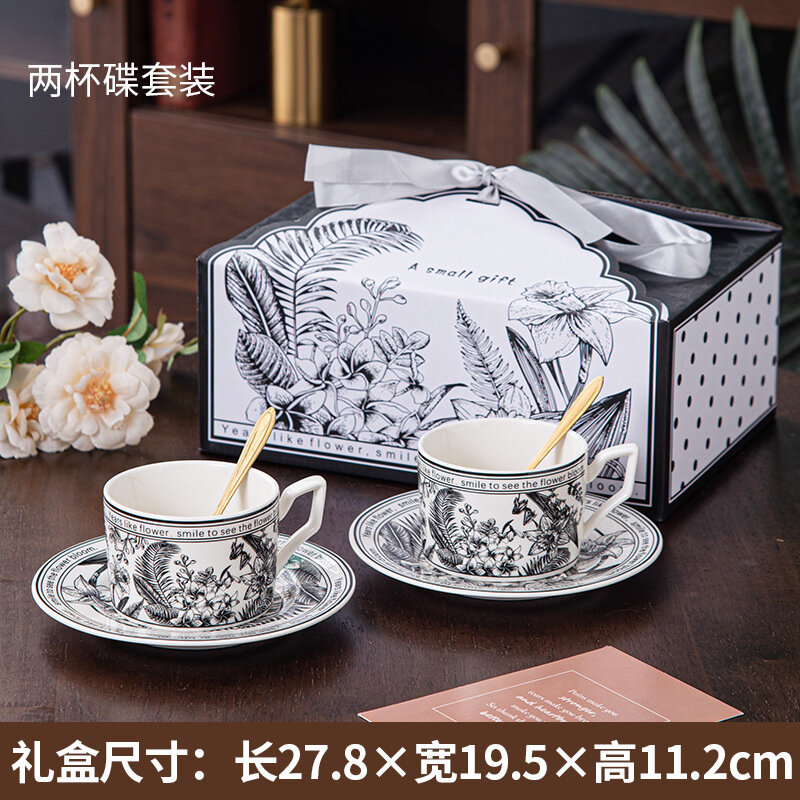 Керамическая кофейная чашка в горошек, роскошная и стильная кружка, изысканная пара чашек высокого класса, набор чашки и блюдца для чая, подарочная коробка, трансграничная доставка.