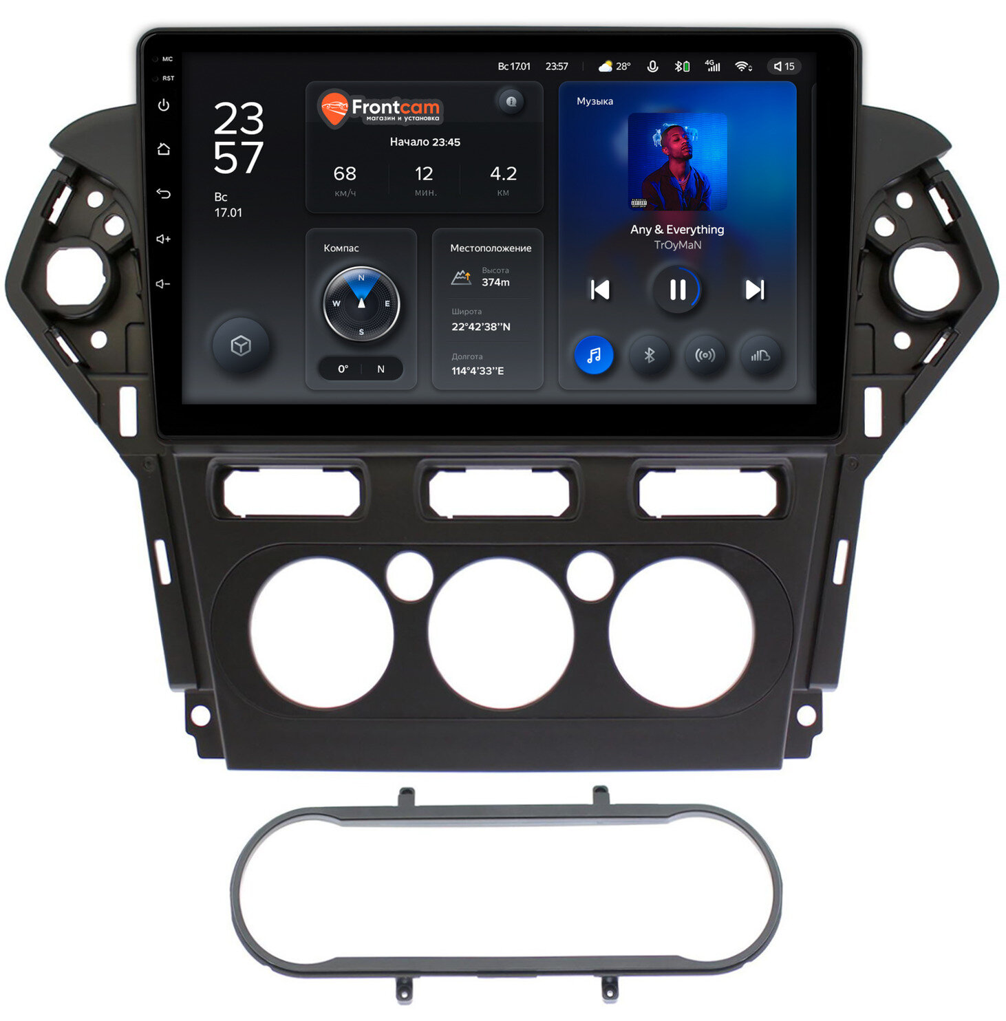 Штатная магнитола Ford Mondeo 4 2010-2014 (черная) Teyes X1 WIFI 2/32 10" RM-1019 Android 8.1 (DSP, IPS, AHD)