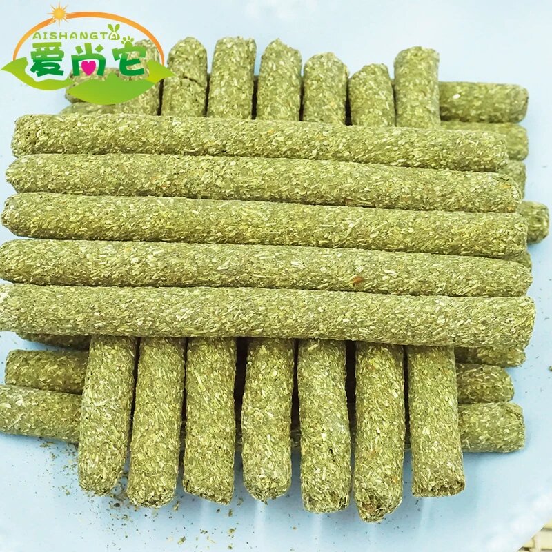 Сеновые палочки для зубов - 10 штук, натуральные травяные зубочистки для кроликов, хомяков, морских свинок