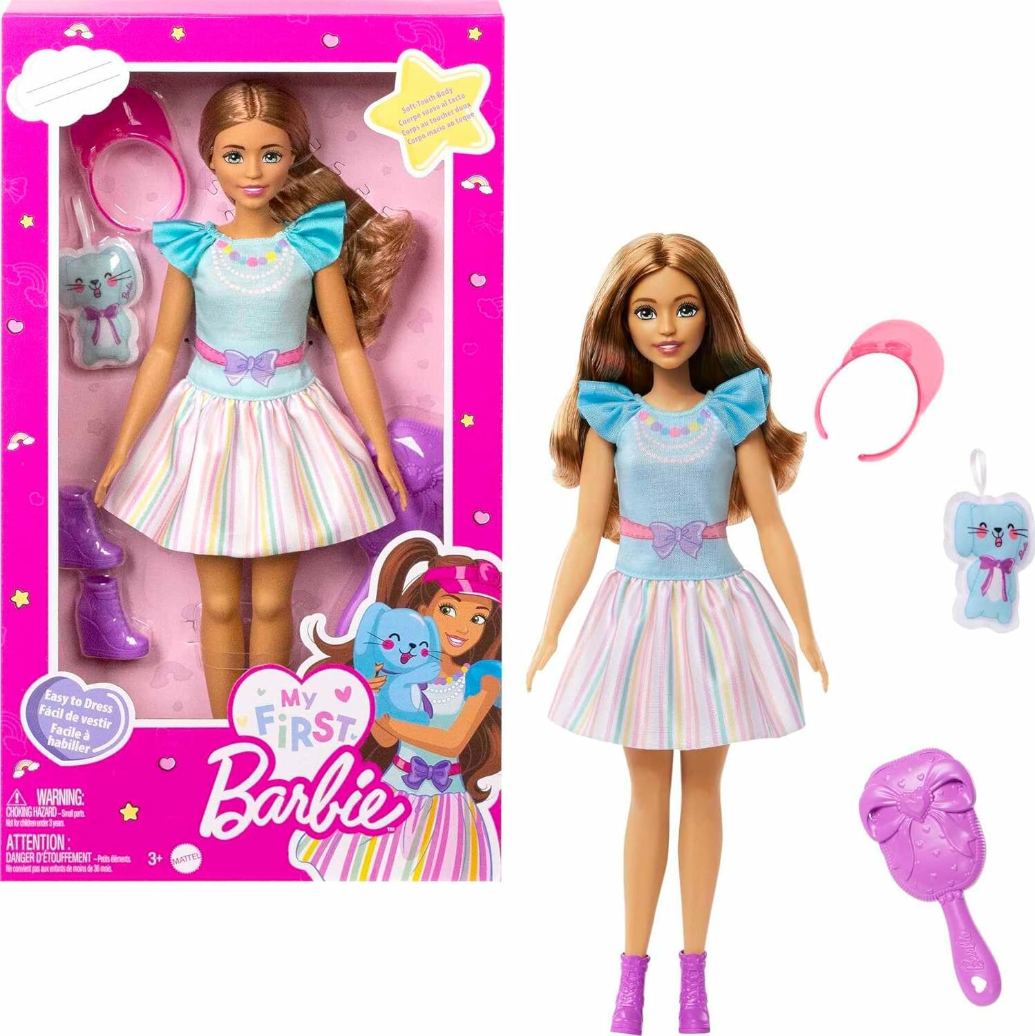 Кукла Barbie "Брюнетка с Зайкой" Mattel HLL21, 29 см, коллекционная