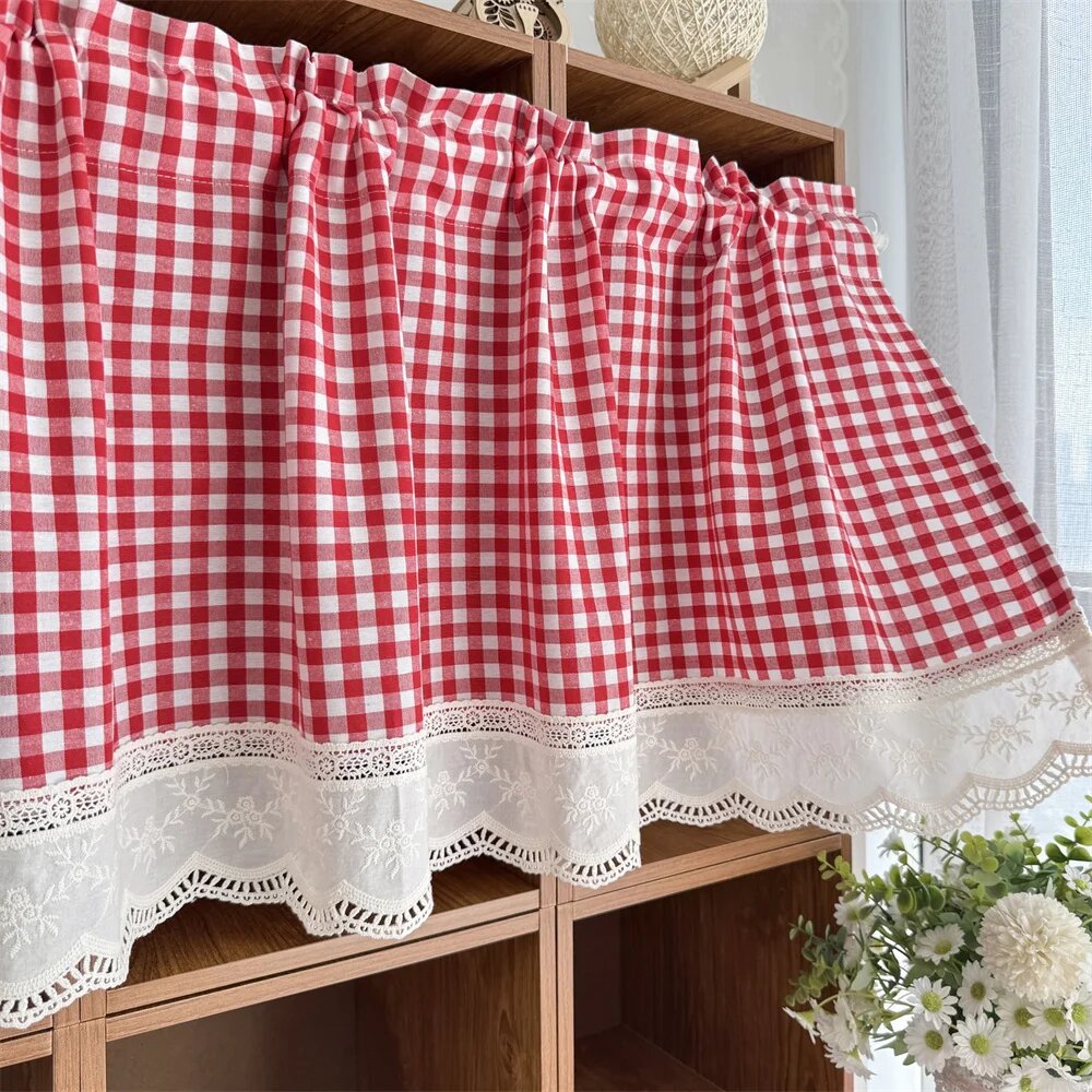 Фарфоровый шторный ламбрекен в клетку ZH873+CP309 1 Panel W100xH50cm