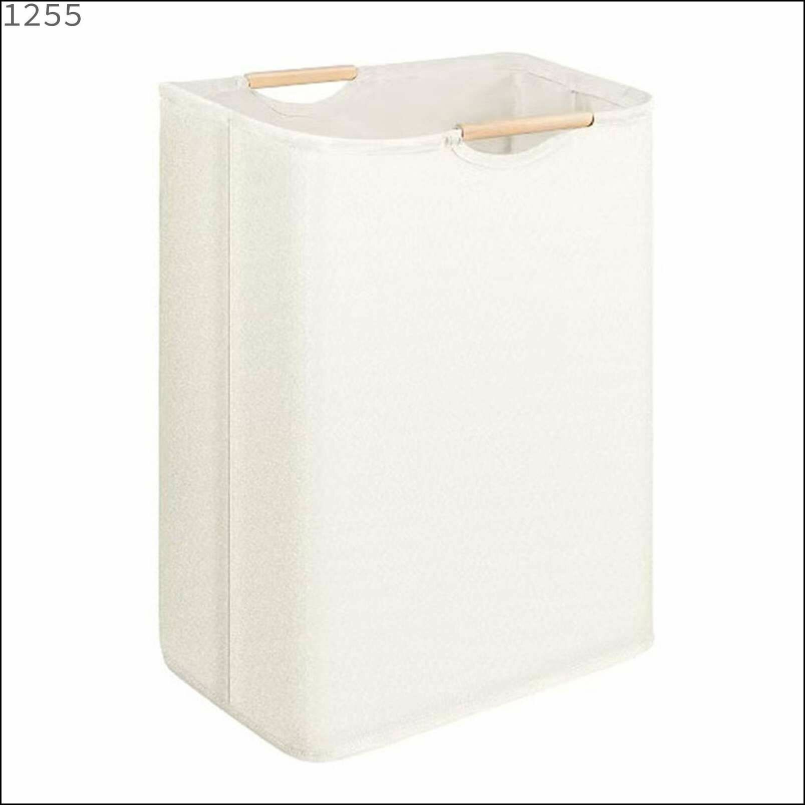 Складная корзина для грязного белья с деревянной ручкой11