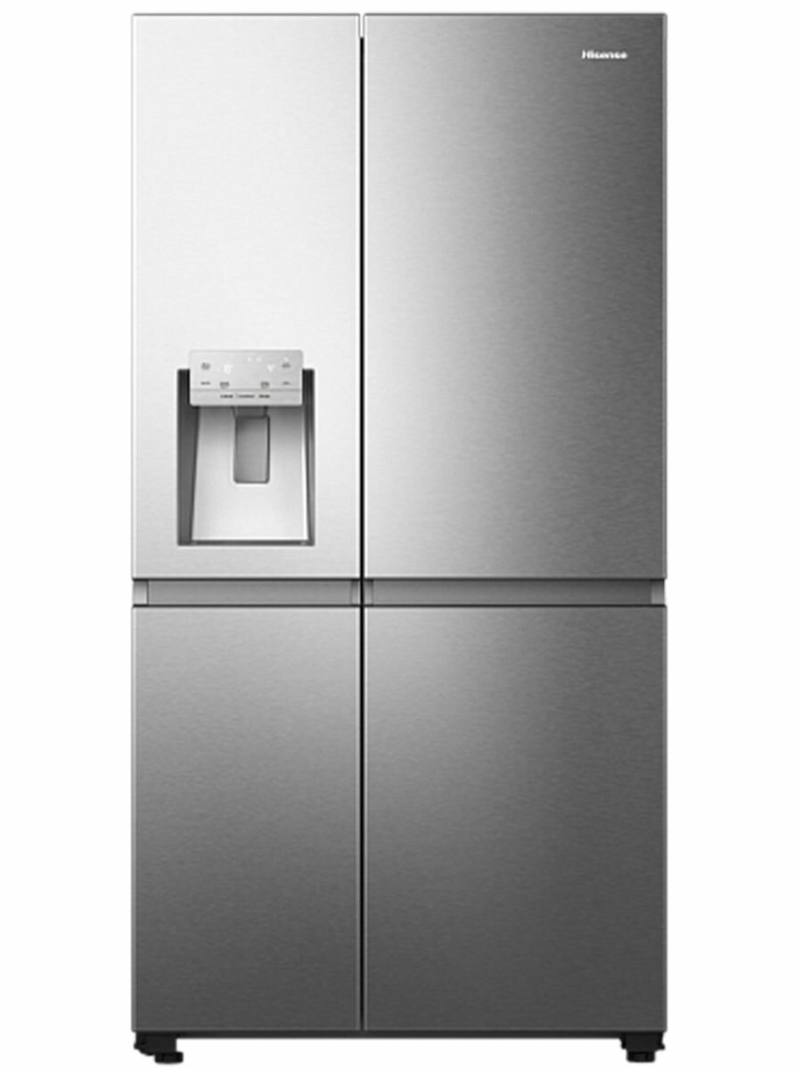 Холодильник Side by Side Hisense RS628P5SG1, полезный объем 632 л, Total No Frost, Wi-Fi, зона свежести, инверторный компрессор, класс энергоэффективности A+, ледогенератор, серый