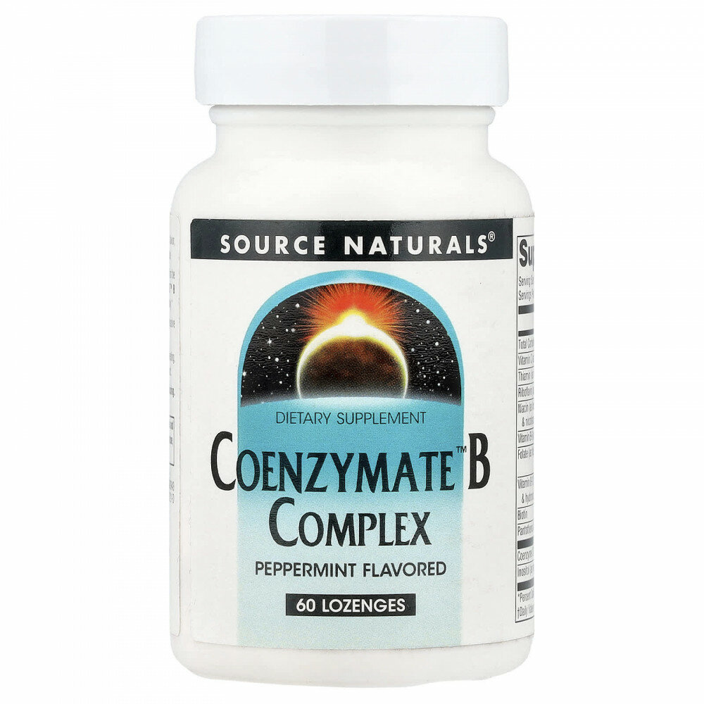 Source Naturals, Coenzymate™, комплекс витаминов группы B, перечная мята, 60 пастилок