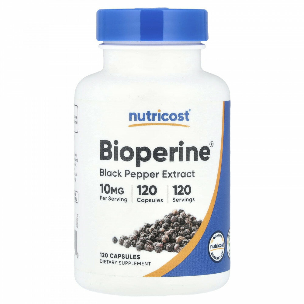 Nutricost, Bioperine®, 10 мг, 120 капсул