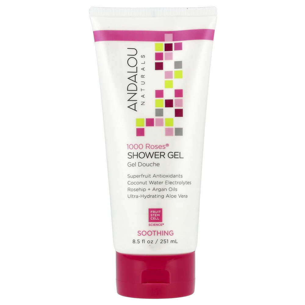 Andalou Naturals, 1000 Roses®, успокаивающий гель для душа, 251 мл (8,5 жидк. унции)