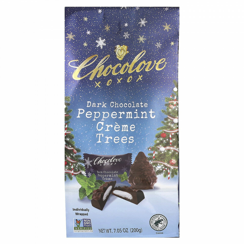 Chocolove, темный шоколад с перечной мятой и сливками, 55% какао, 200 г (7,05 унции)