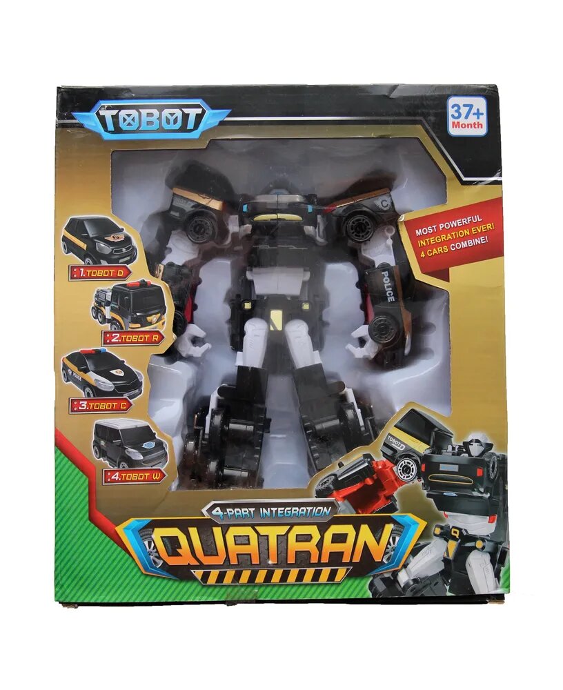 Робот-трансформер Tobot Quatran (Тобот Кватран) 4-Part Integration, Черно-серый, Пластик
