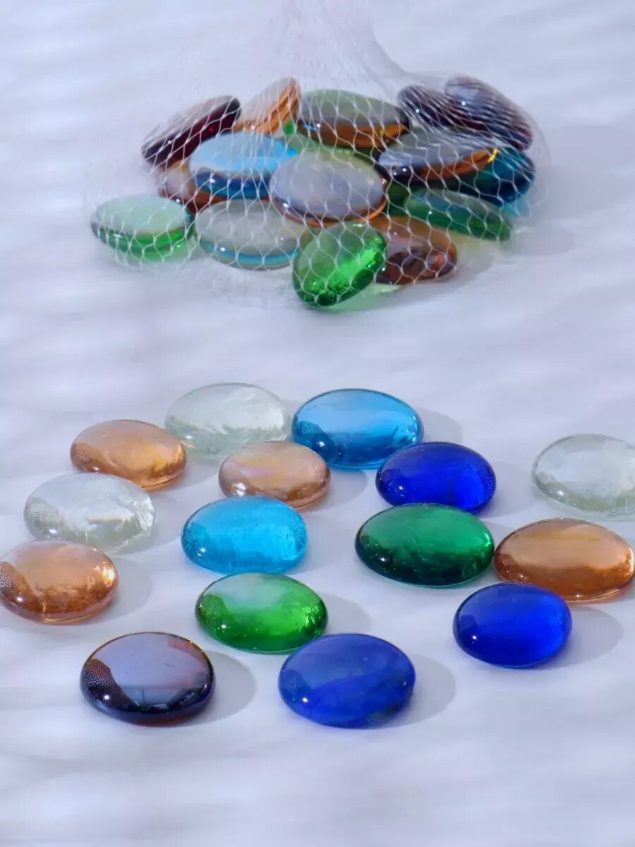 Камни стеклянные декоративные