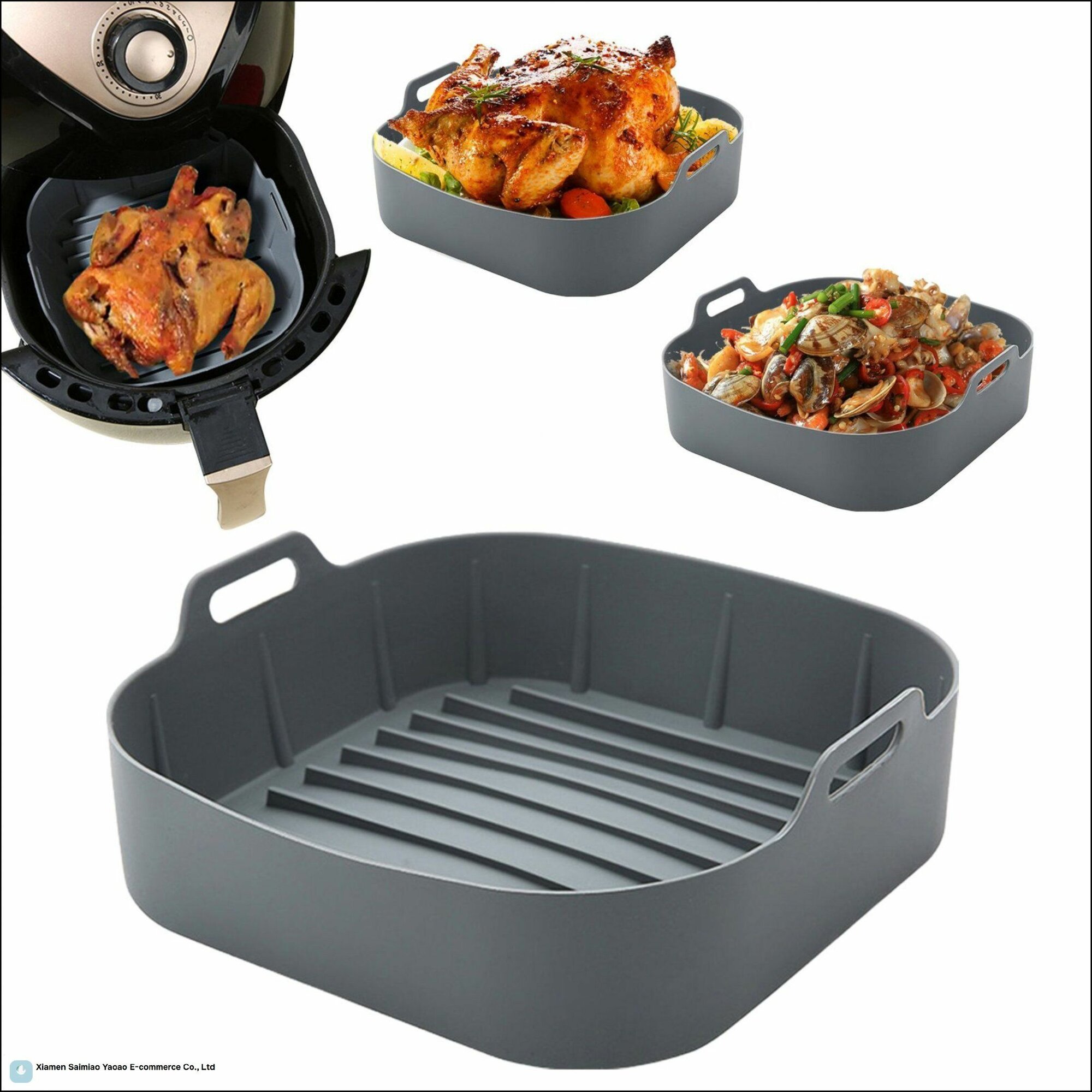 Квадратный силиконовый противень для аэрогриля и духовки - термостойкий коврик для выпечки