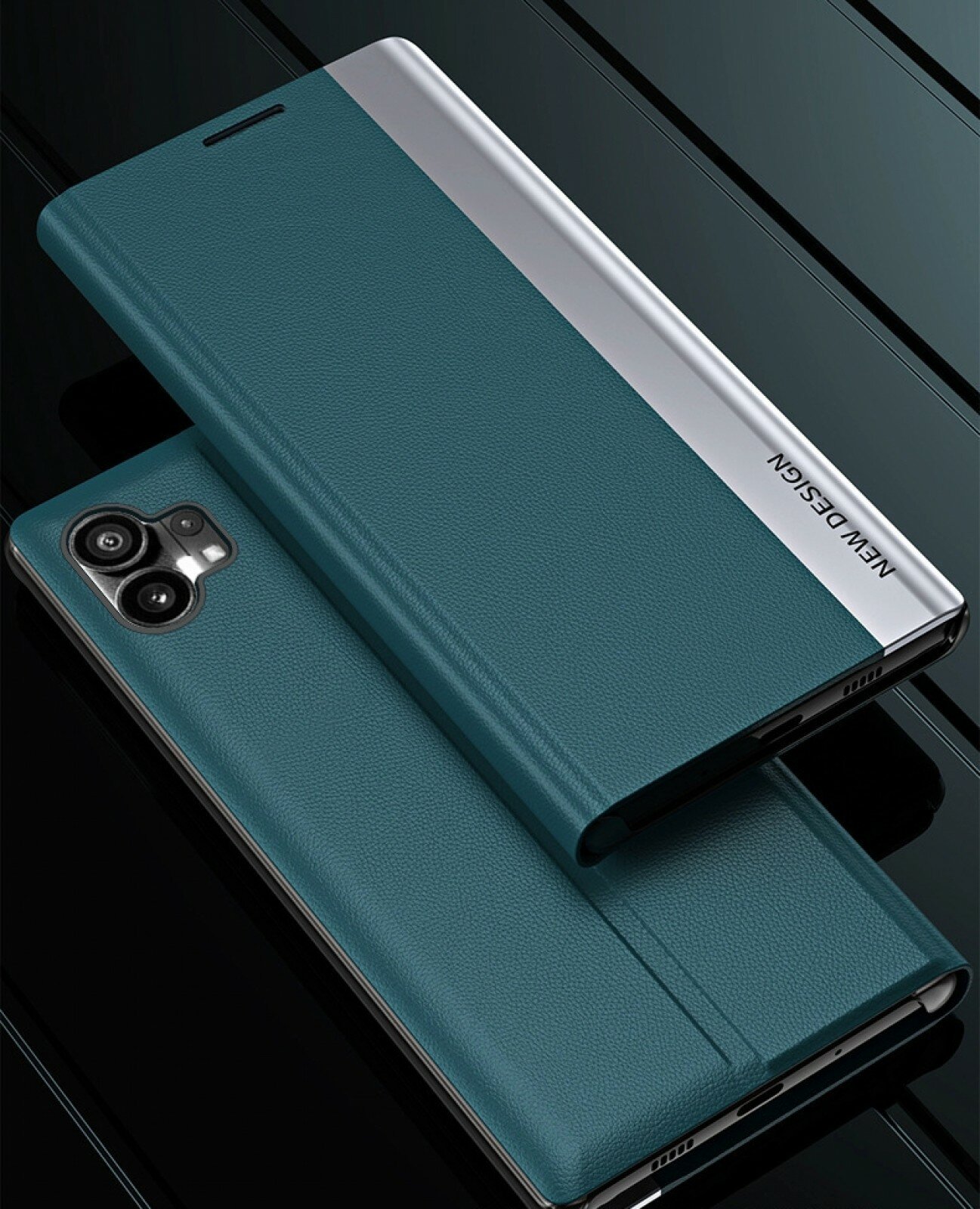 Чехол-книжка MyPads Magnete Premium для Xiaomi Poco M5 из импортной кожи с магнитным креплением, зеленый